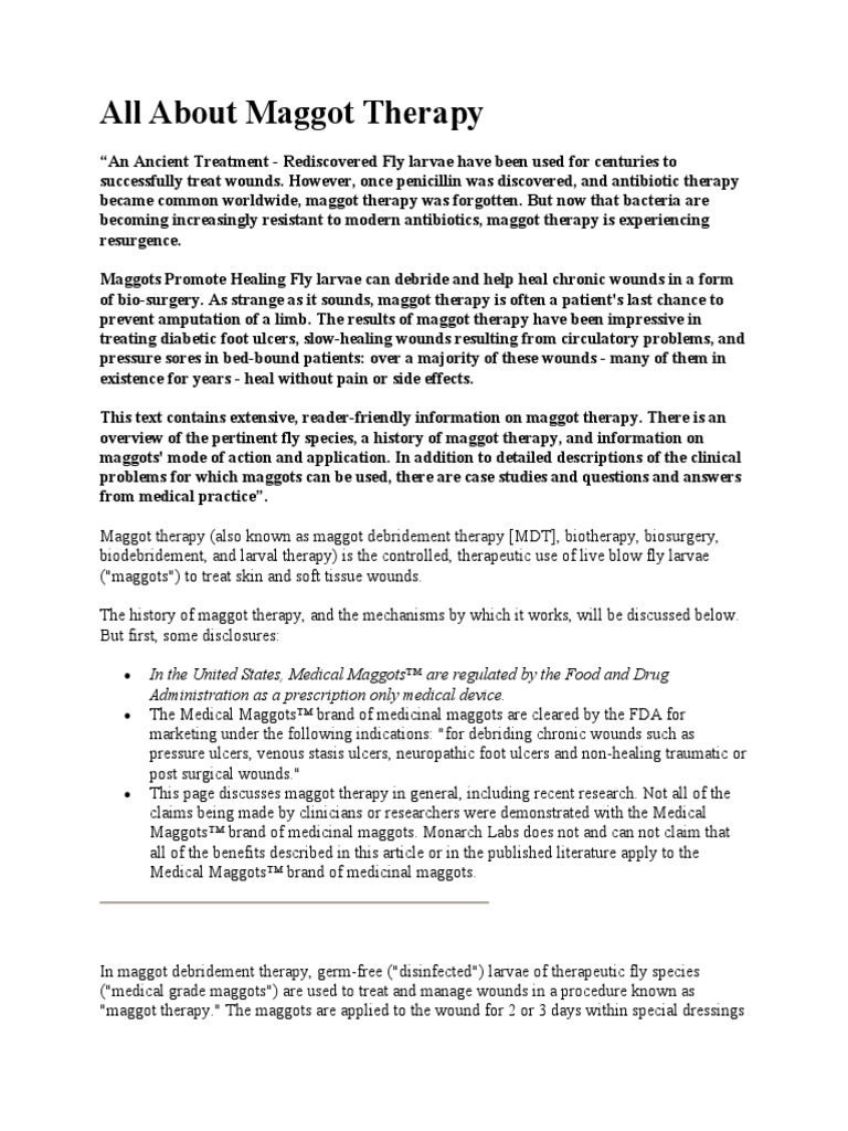 All About Maggot Therapy 2nd View | PDF | Clinical Medicine | Medicine