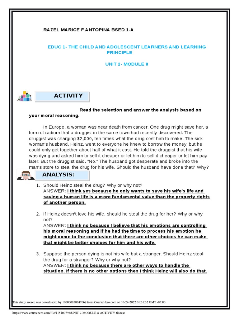 Unit 2 Module 8 Activity 6 Download Free Pdf Social Institutions Psychology