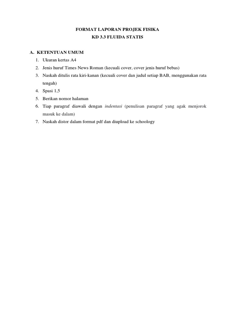 Format Laporan Projek Fisika | PDF