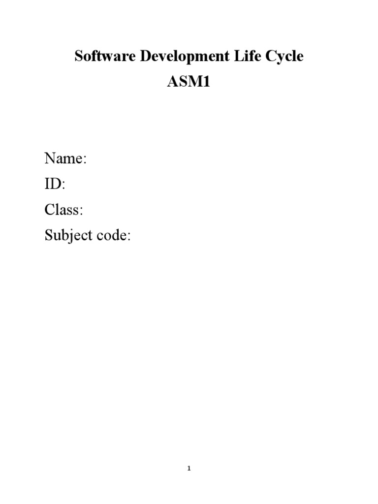 Software Development Life Cycle ASM1 | PDF | Software Development Process | Net Present Value