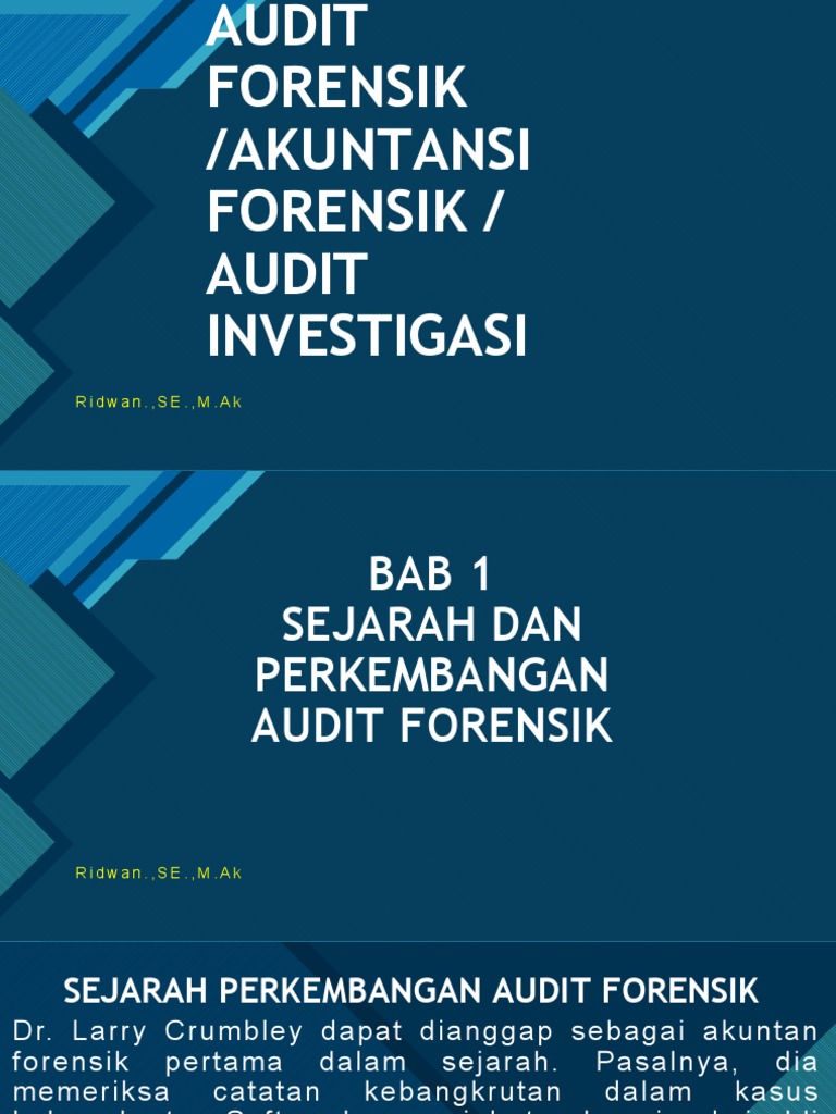 Bab 1 - Audit Forensik | PDF