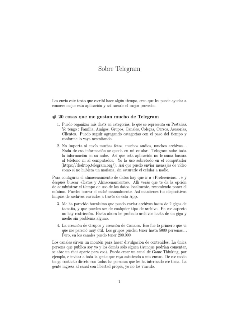 Sobre Telegram | PDF | Chat en linea | Archivo de computadora