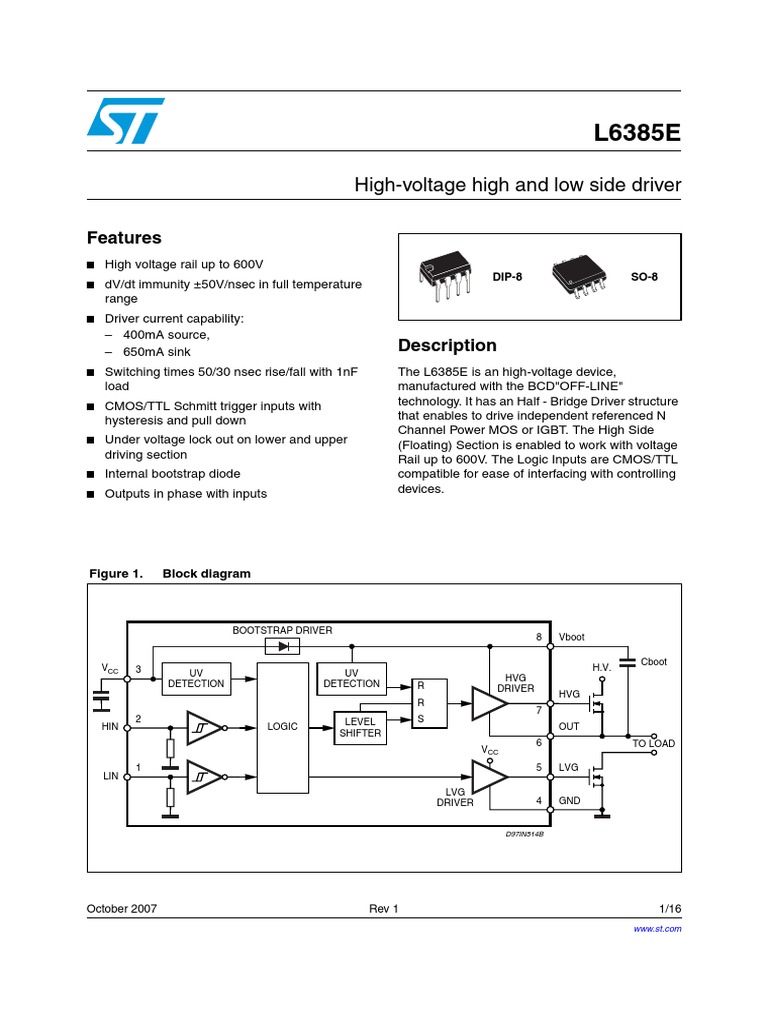Gate Driver L6385E | PDF | Mosfet | Capacitor