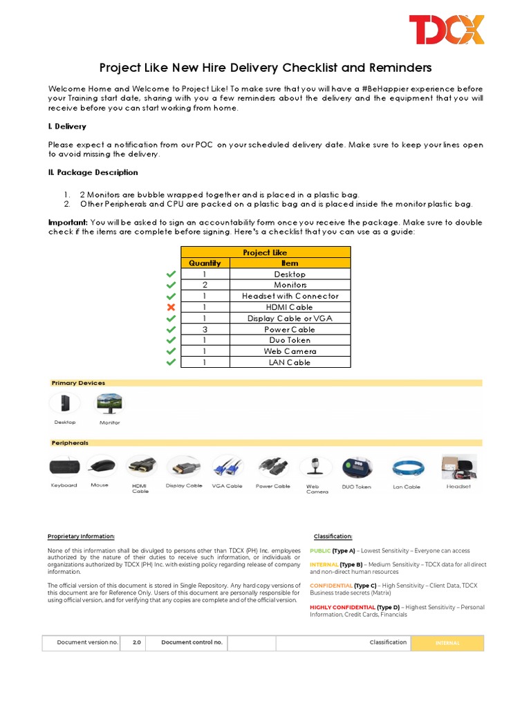 Delivery Checklist Germino | PDF | Computer Monitor | Information And ...