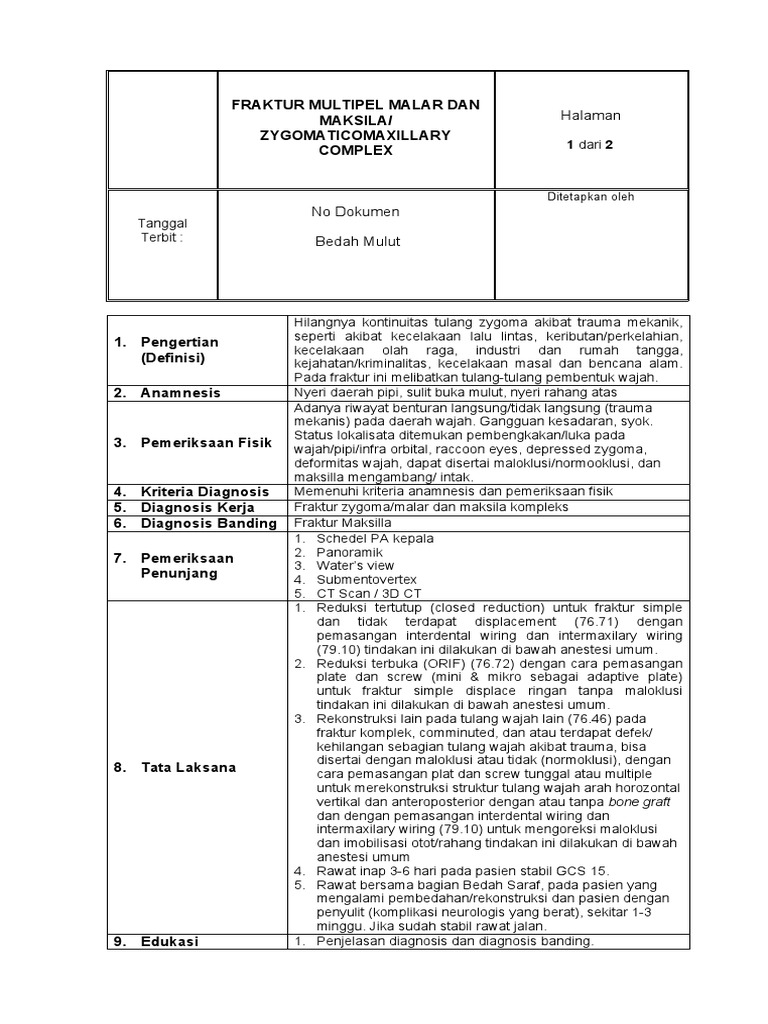 PPK Gigi - BM - FRAKTUR MULTIPEL MALAR DAN MAKSILA - Docx.doc - TMP | PDF