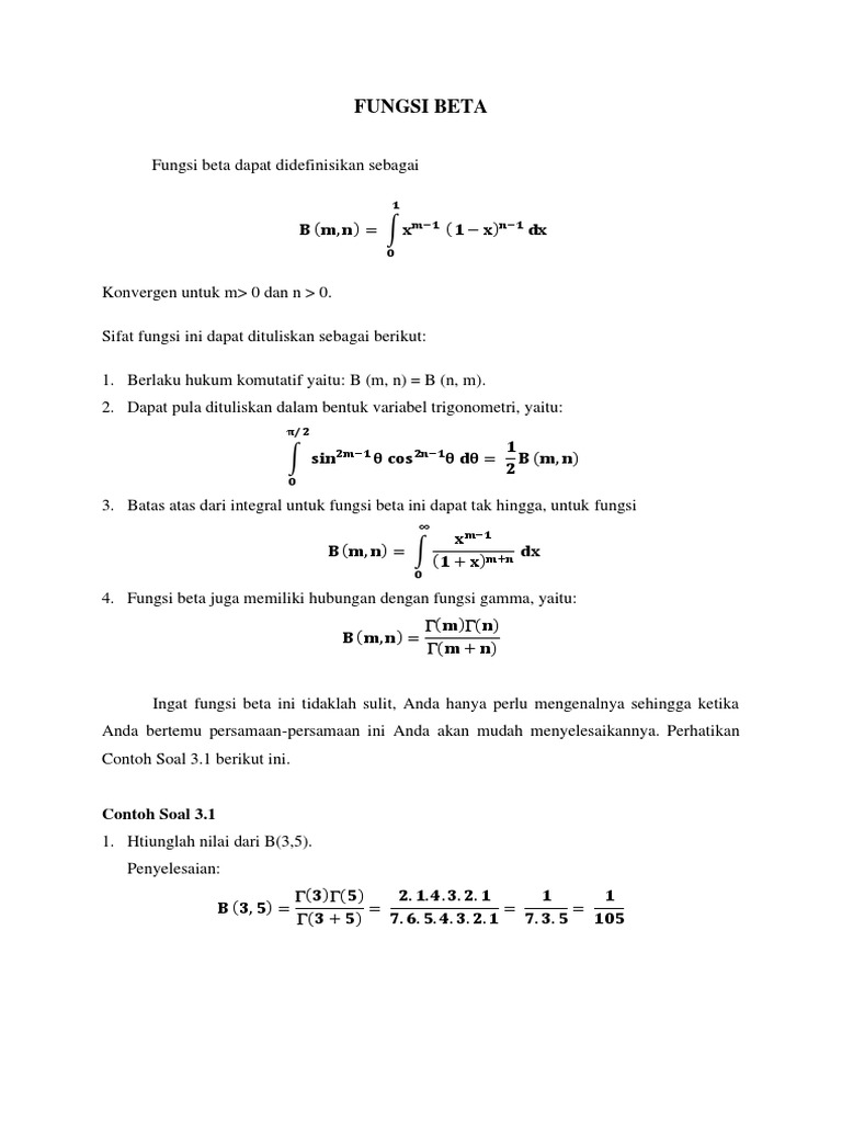 Handout Fungsi Beta | PDF | Metode & Bahan Ajar | Komputer