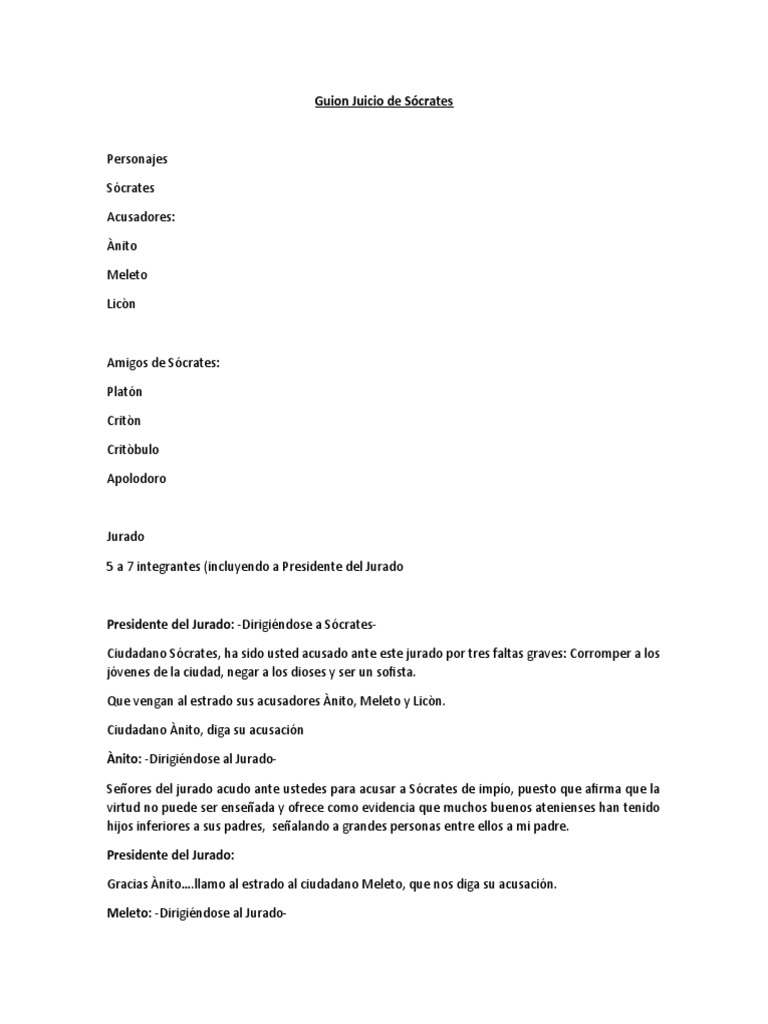 Juicio de Sócrates: Acusaciones y Defensa | PDF | Sócrates | Sabiduría