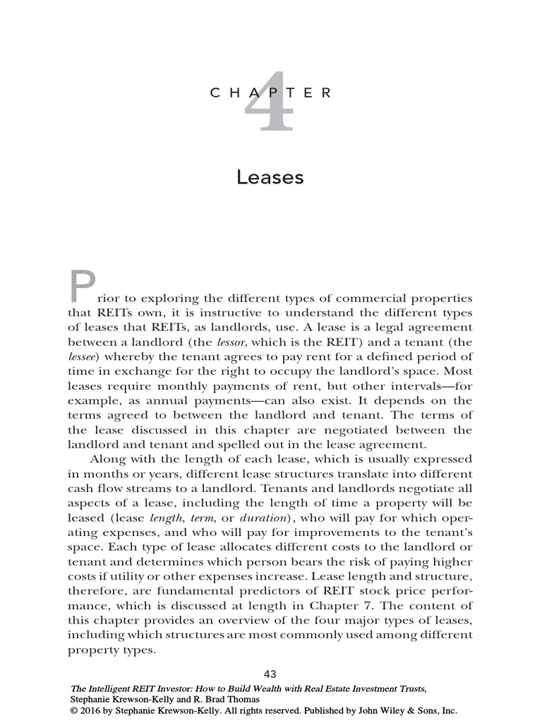 CHP 4 - Leases | PDF | Lease | Leasehold Estate