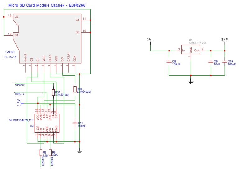 Micro SD Card Module Catalex Schematic - 2022 10 25 | PDF