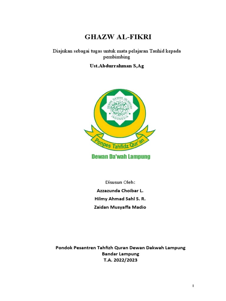 Ghazw Al Fikr Final (Buat Dikumpul) | PDF