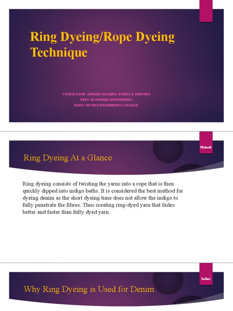 Ring Dyeing Process | Download Free PDF | Dyeing | Dye