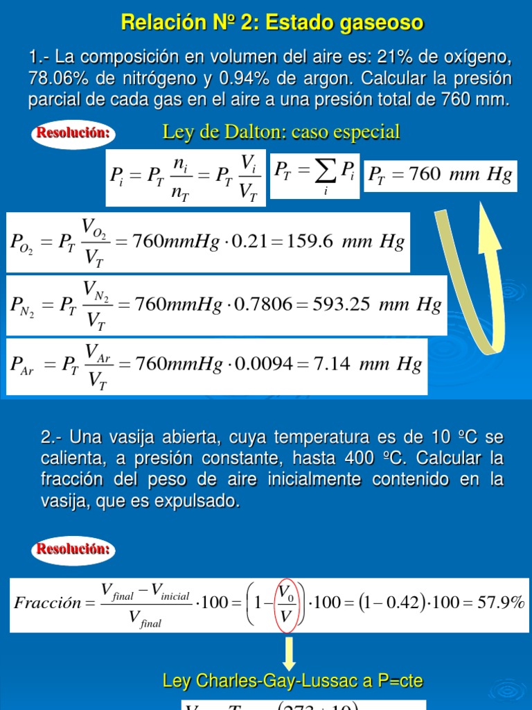 02-Estado Gaseoso (Problemas Resueltos) | PDF | Gases | Humedad
