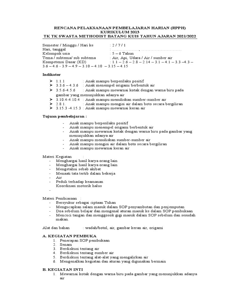 RPPH Air, Api, Udara Minggu 7 | PDF | Kesehatan Holistik