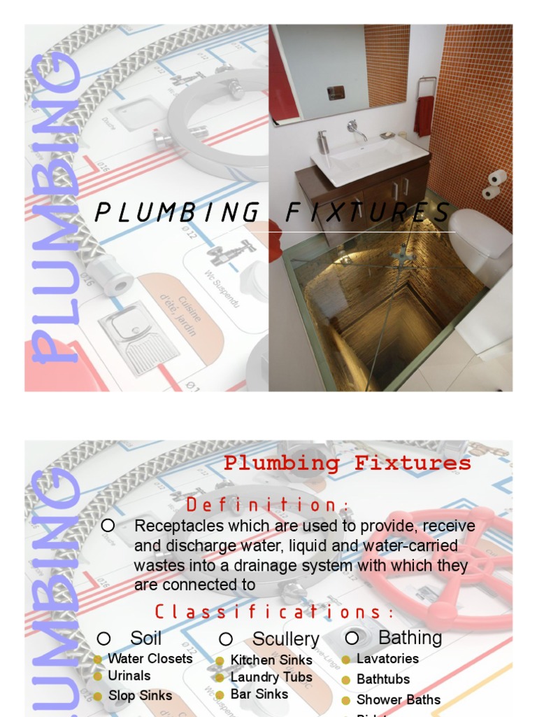 Lesson 3 - Plumbing Fixtures | PDF | Shower | Sink