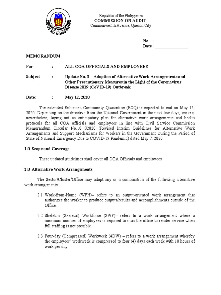 Alternative Work Arrangement | PDF | Workweek And Weekend ...