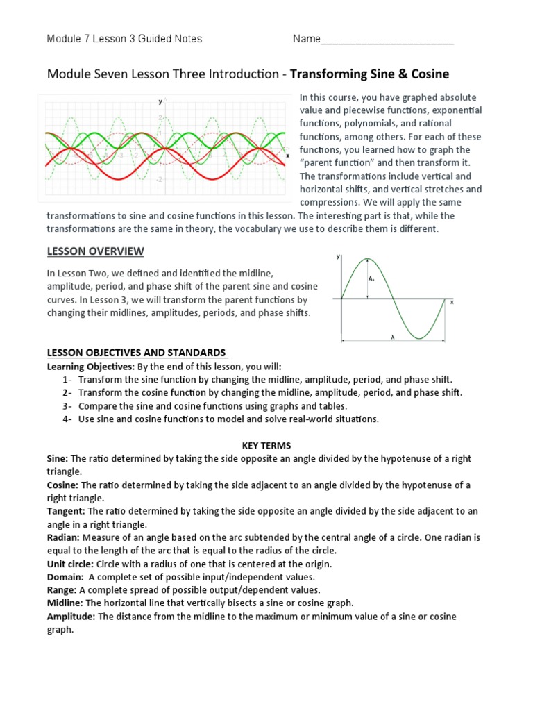 Module Seven Lesson Three Notes Guided Notes | PDF | Trigonometric ... Module Seven Lesson Three Notes Guided Notes | PDF | Trigonometric ...