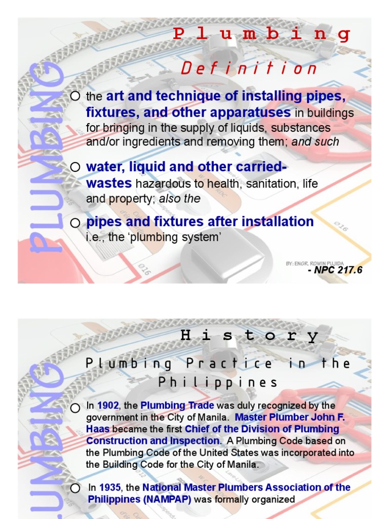 Lesson 1 - Basic Principles of Plumbing | PDF | Plumbing | Sanitary Sewer