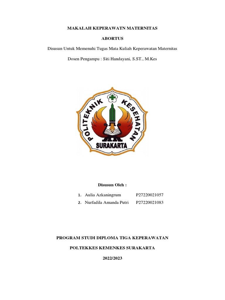 Makalah Abortus-1 | PDF | Sains & Matematika