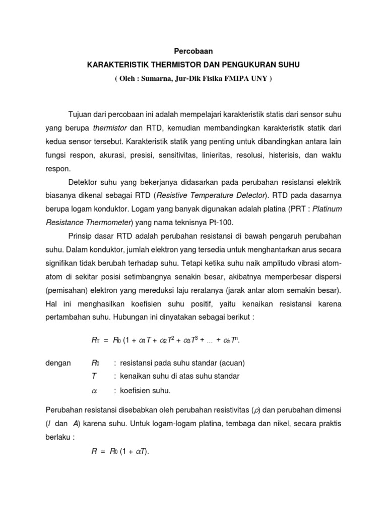 MANUAL - SENSOR - Thremistor Dan RTD | PDF
