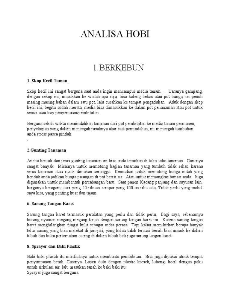 Analisa Hobi | PDF