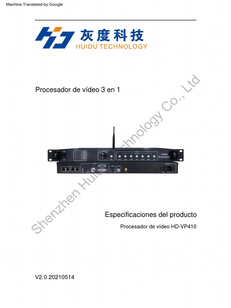 Huidu VP410 | PDF | Pantalla de cristal líquido | Vídeo
