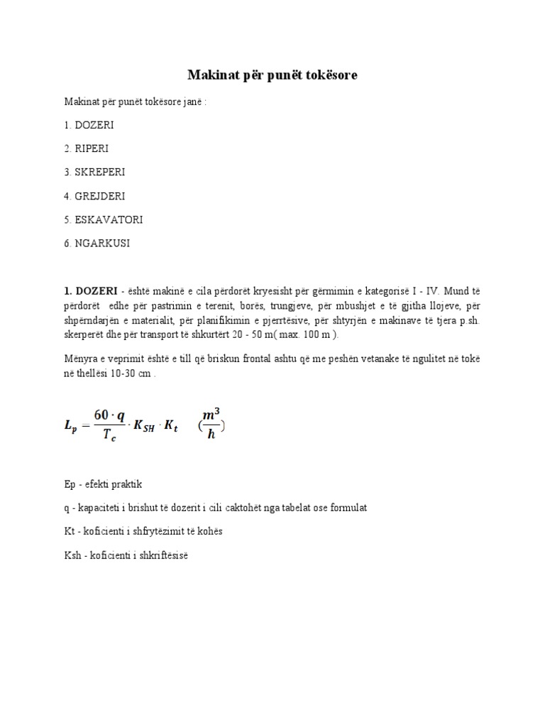 MAKINAT PËR PUNË TOKSORE | PDF