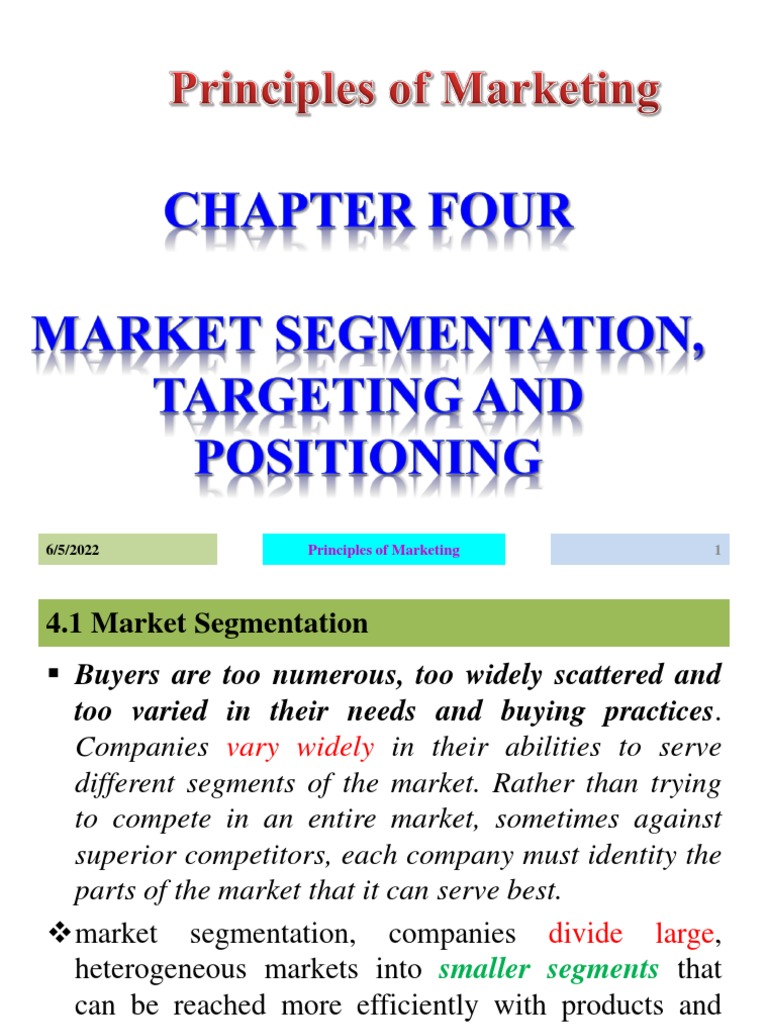 Ch-4 Principles of Marketing | PDF | Market Segmentation | Marketing