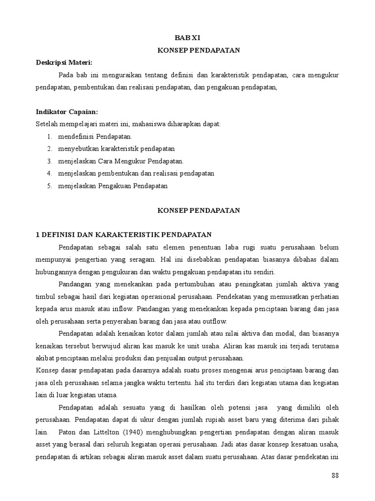 Bab 11 Konsep Pendapatan | PDF