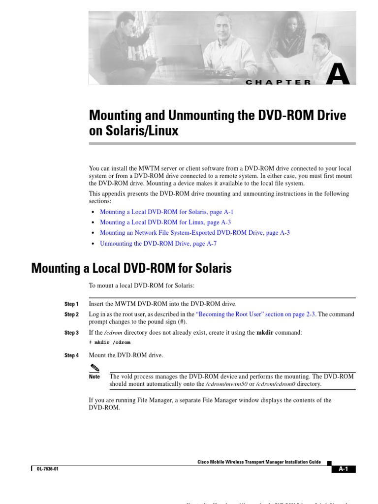 Mounting and Unmounting The DVD-ROM Drive On Solaris/Linux | PDF | File ...