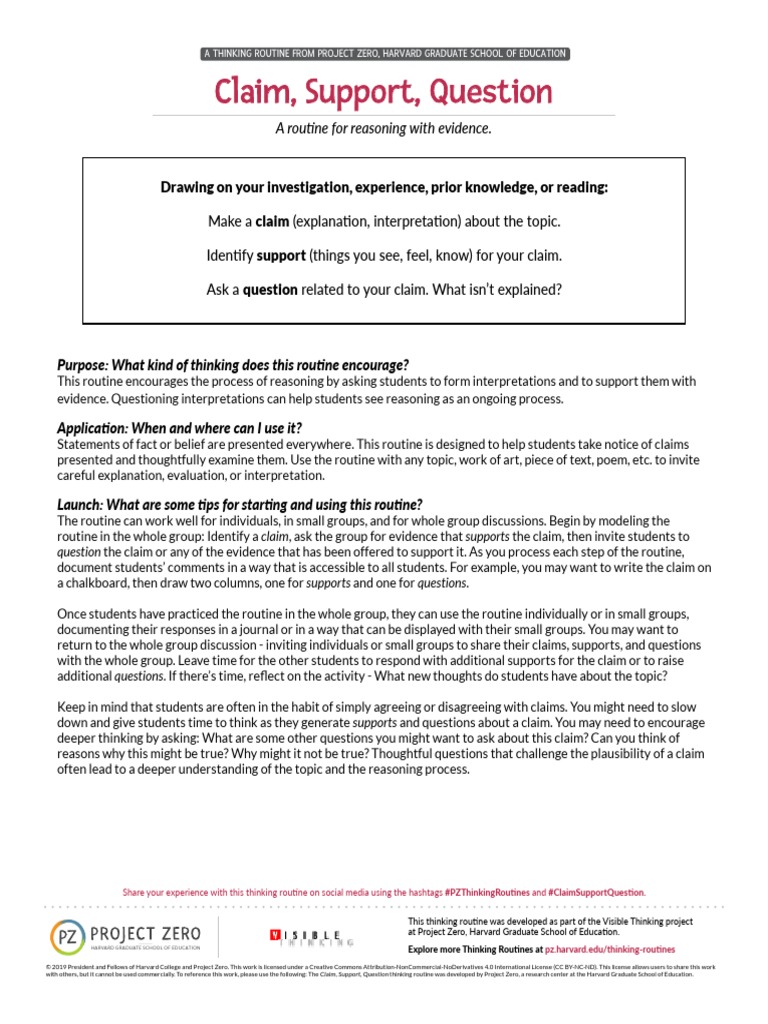 Claim Support Question - 1 | PDF | Thought | Reason