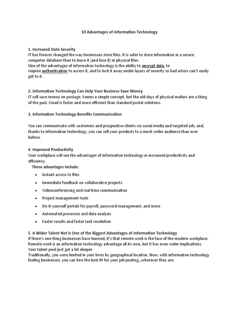 10 Advantages and 5 Disadvantages of Information Technology (IT ERA ...