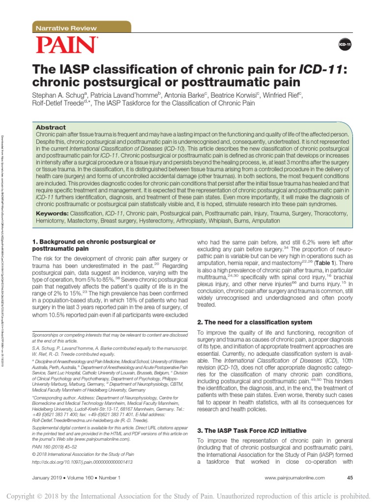 The IASP Classification of Chronic Pain For.6 | PDF | Pain | Chronic Pain