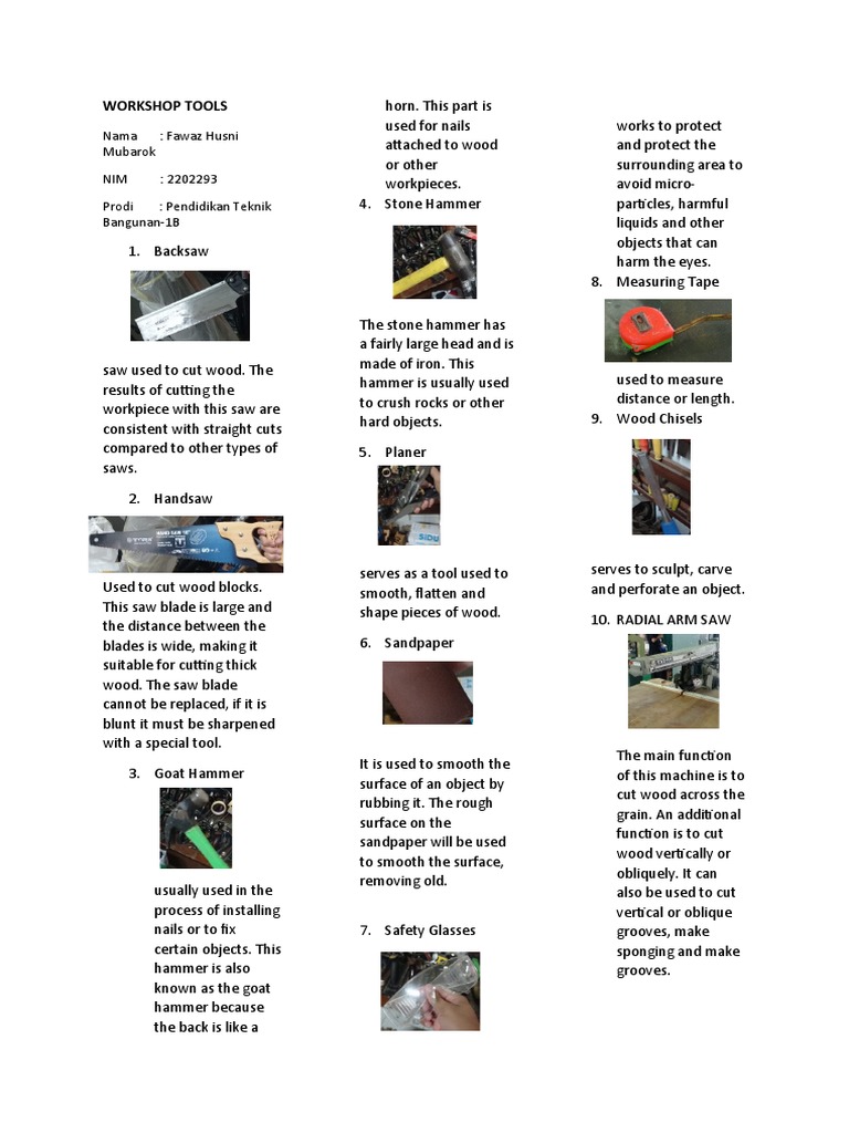 Ini Itu Workshop Tools | PDF | Wood | Industrial Processes