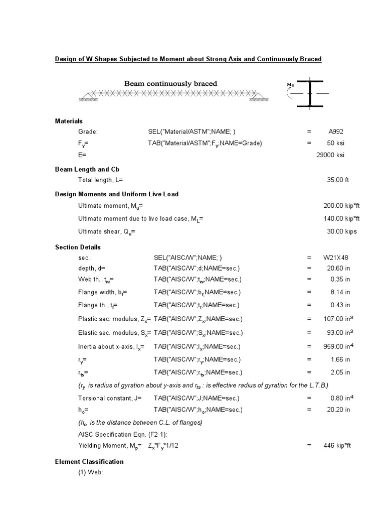 Design of W-Shapes | PDF | Buckling | Solid Mechanics