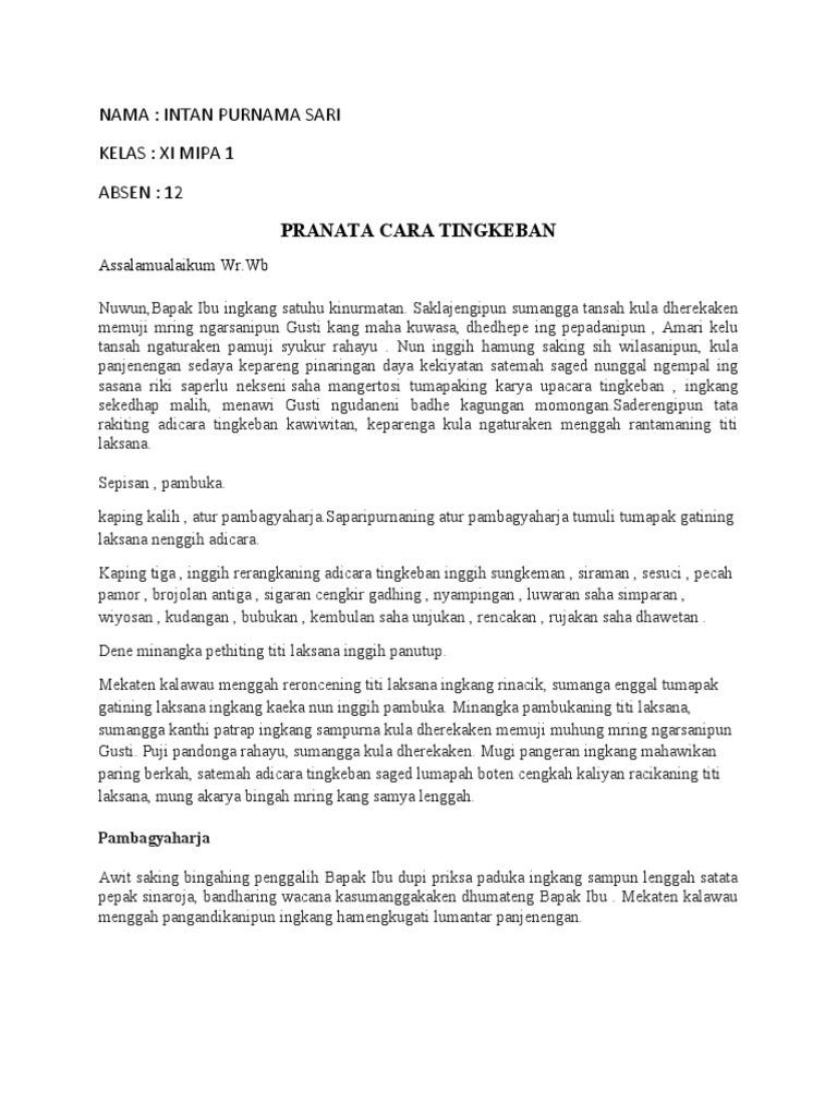 Pranata Cara Tingkeban | PDF | Agama & Spiritualitas | Puisi