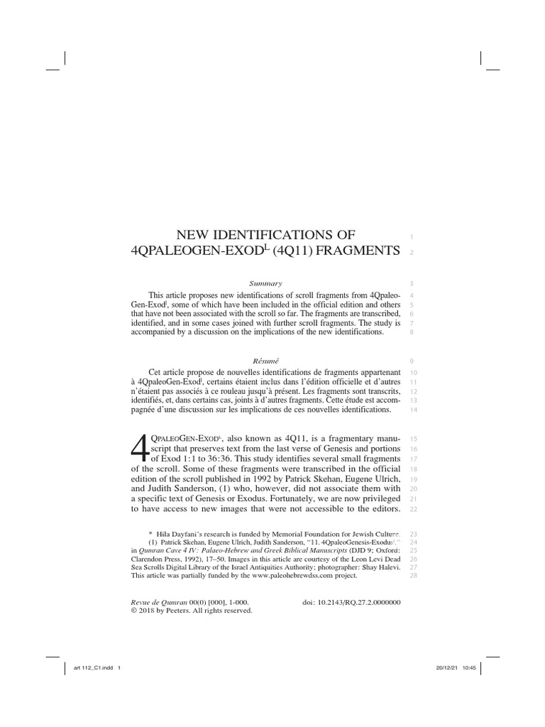 Hila Dayfani Drew Longacre and Antony Pe | PDF | Dead Sea Scrolls ...