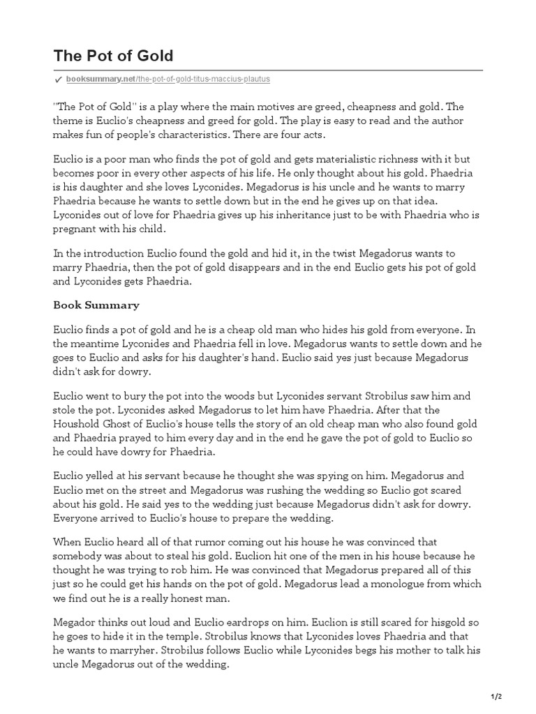 The Pot of Gold | PDF