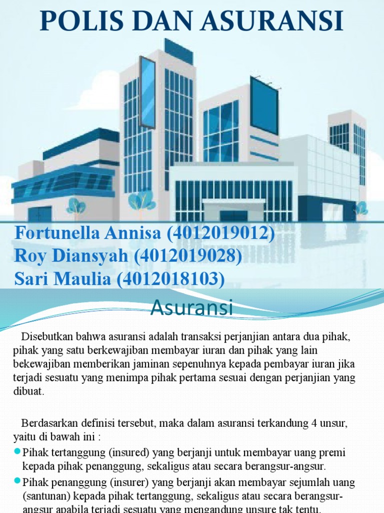 Asuransi Dan Polis | PDF | Pengelolaan Keuangan & Uang | Ilmu Sosial