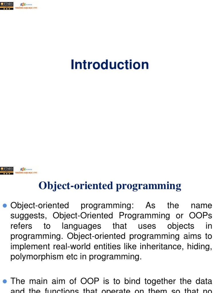 Troduction Oop Pdf Object Oriented Programming Class Computer Programming