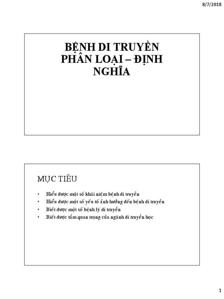 BENH DI TRUYEN - TRAN LOAN Gui File 2018 | PDF