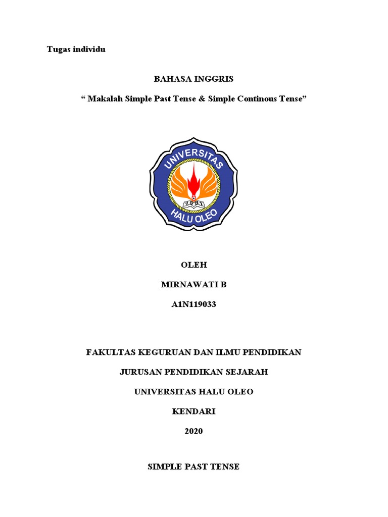 Makalah Simple Past Tense & Simple Continous | PDF