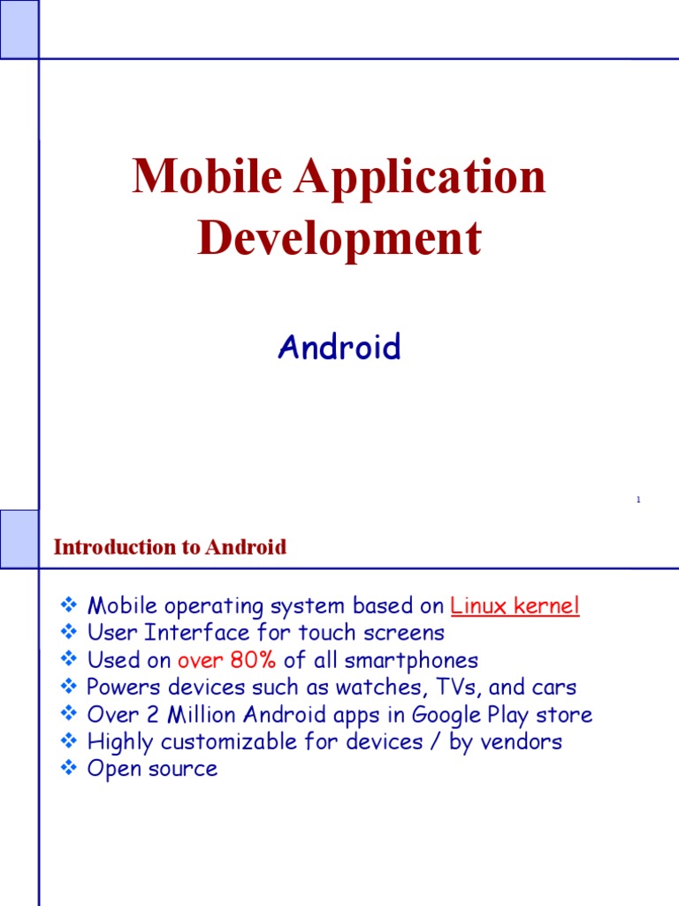 Mobile Application Development | PDF | Android (Operating System ...