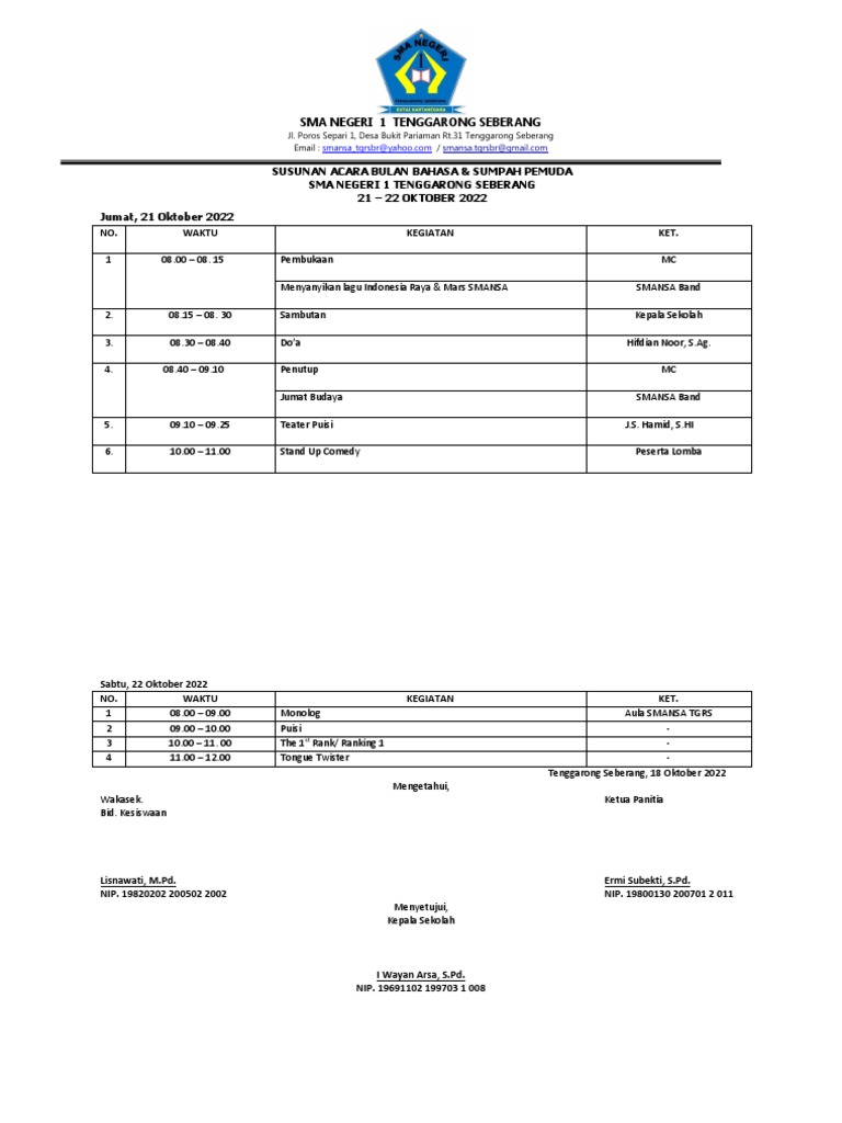 Edit Susunan Acara Bulan Bahasa | PDF
