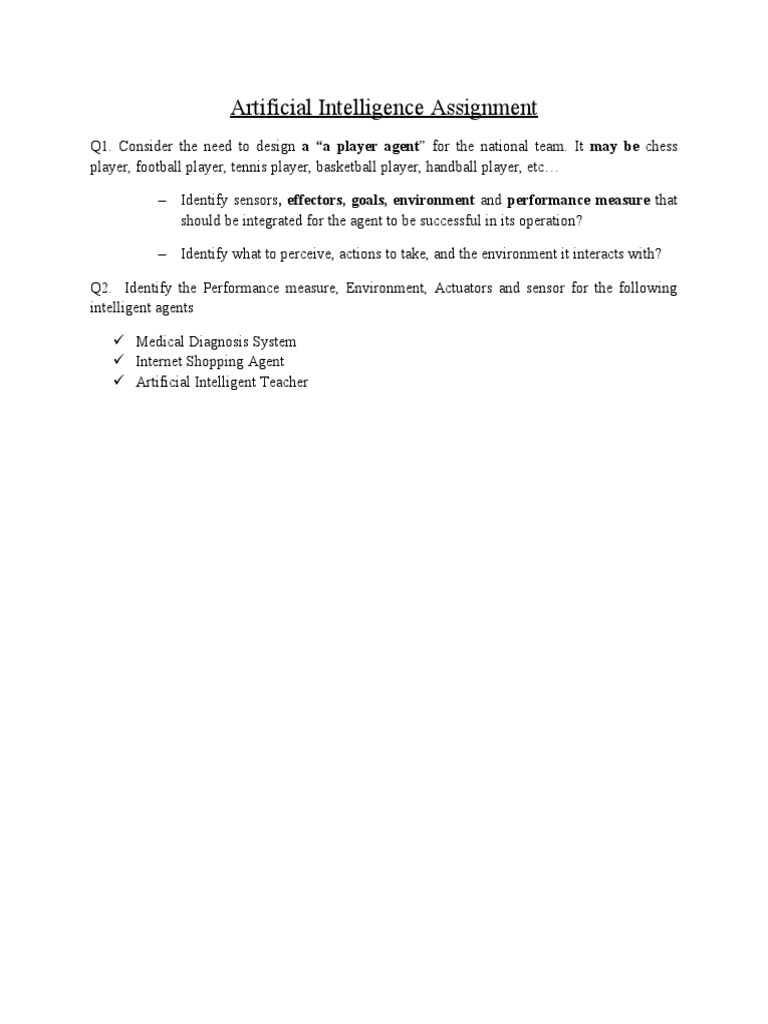 Artificial Intelligence Assignment | PDF Artificial Intelligence Assignment | PDF