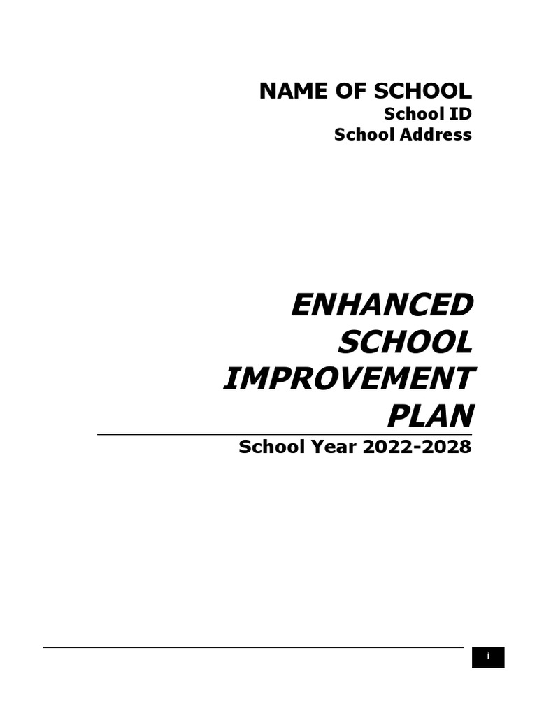 Sip Template 2023 2028 | PDF | Learning | Literacy