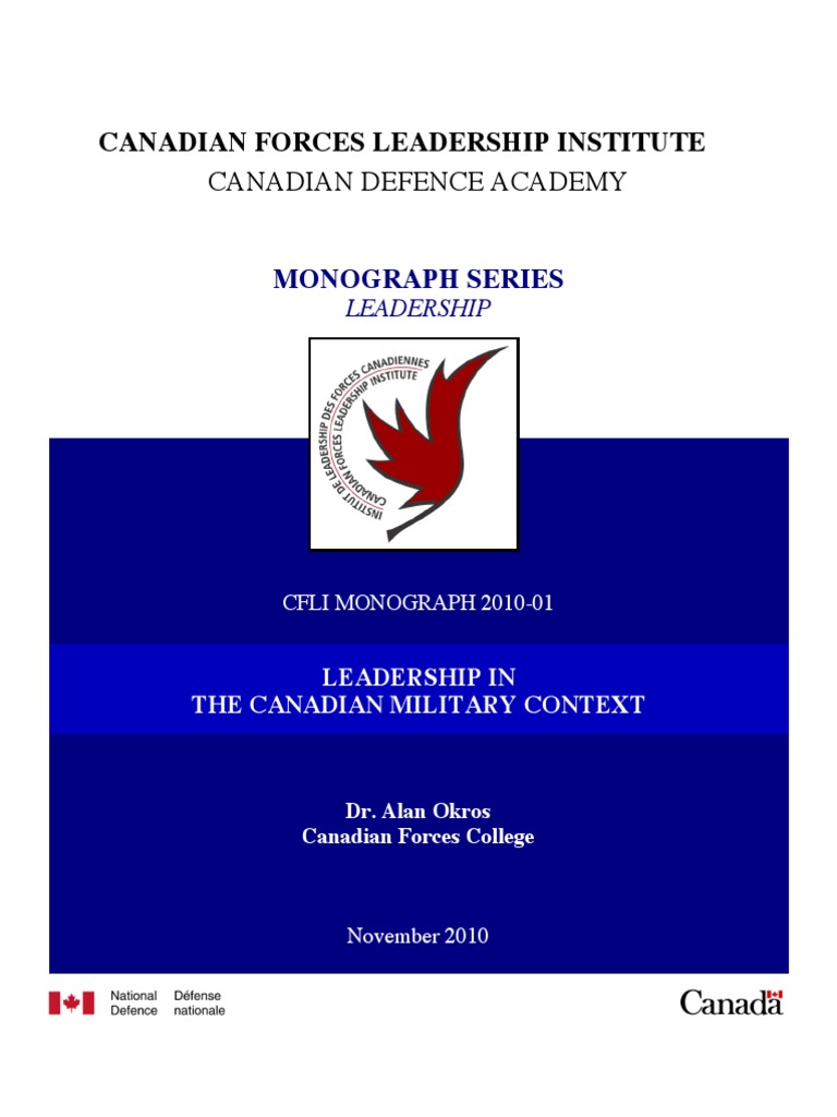 Leadership in the Canadian Military Context | Military | Leadership