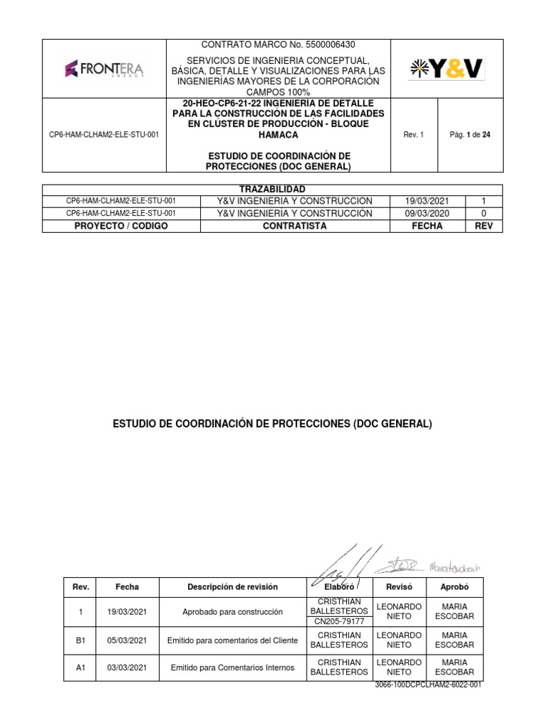 Estudio de Coordinación de Protecciones HAM2 | PDF | Transformador ...