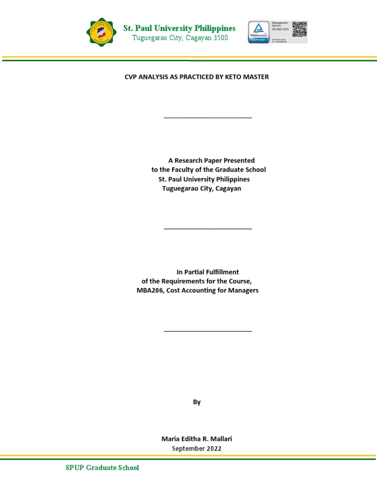 Maria Editha Mallari Final Paper | PDF | Profit (Economics) | Prices