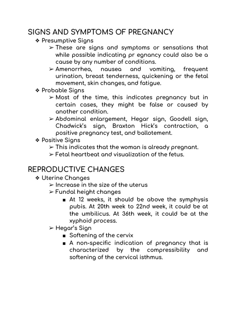 Goodell and Hegar Signs of Pregnancy | PDF | Pregnancy | Uterus