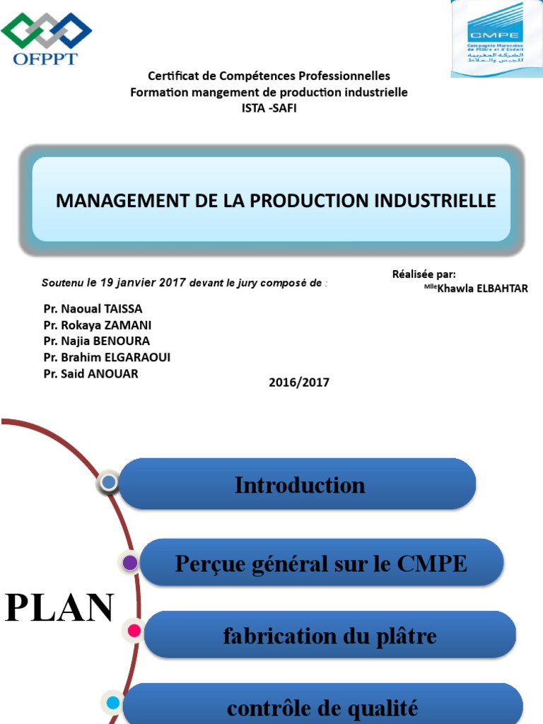 Présentation PFE 2016 | PDF | Plâtre | Maroc